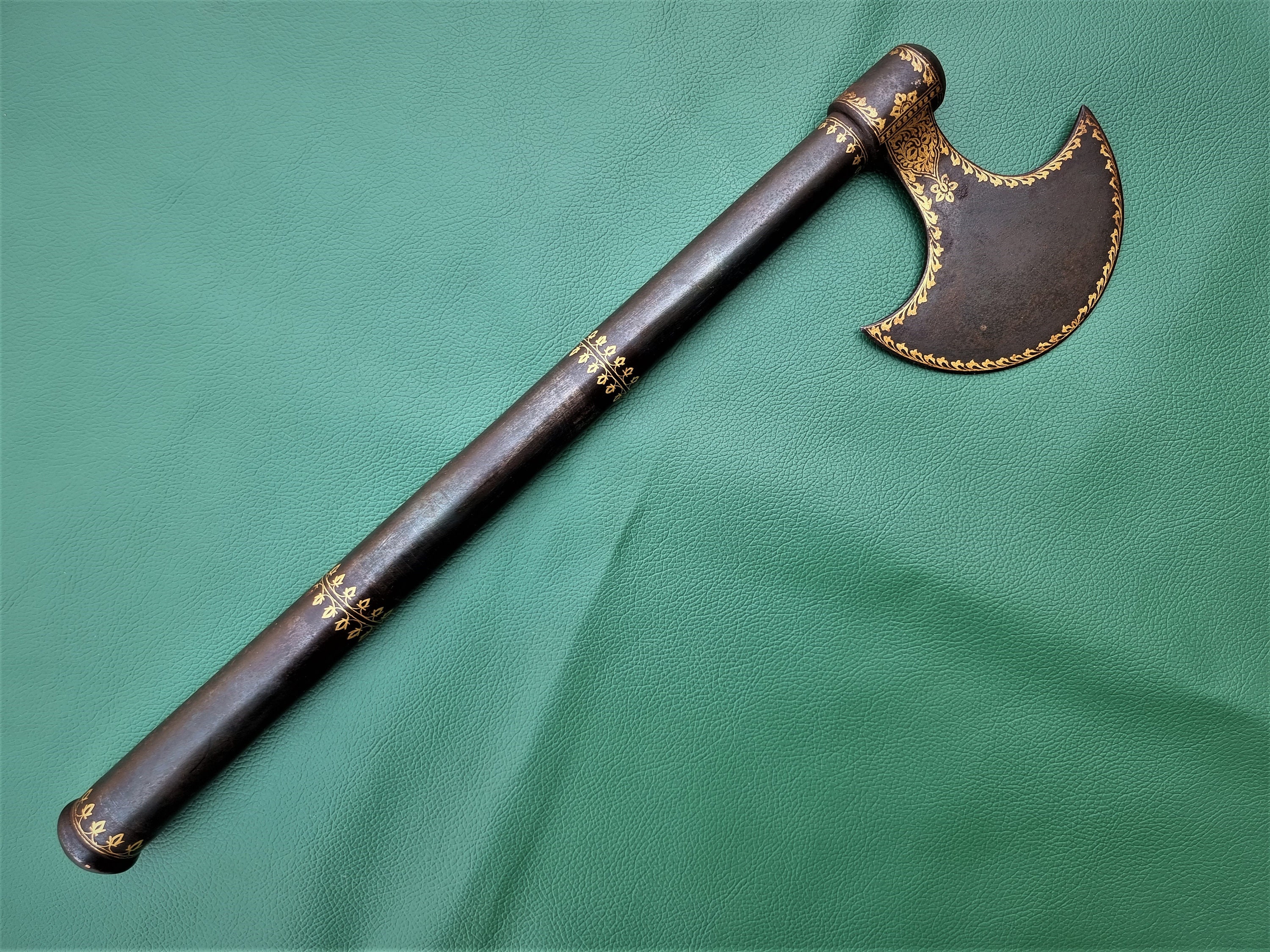Indo Persian Mughal Ottoman Gold Damascened Ornamental Axe Tabarzine - Etsy