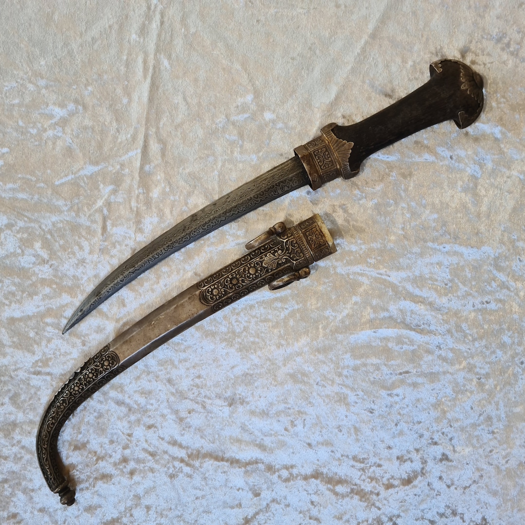 Vintage Morrocan, Cossack Koumya Dagger Knife Jambiya With All Silver ...