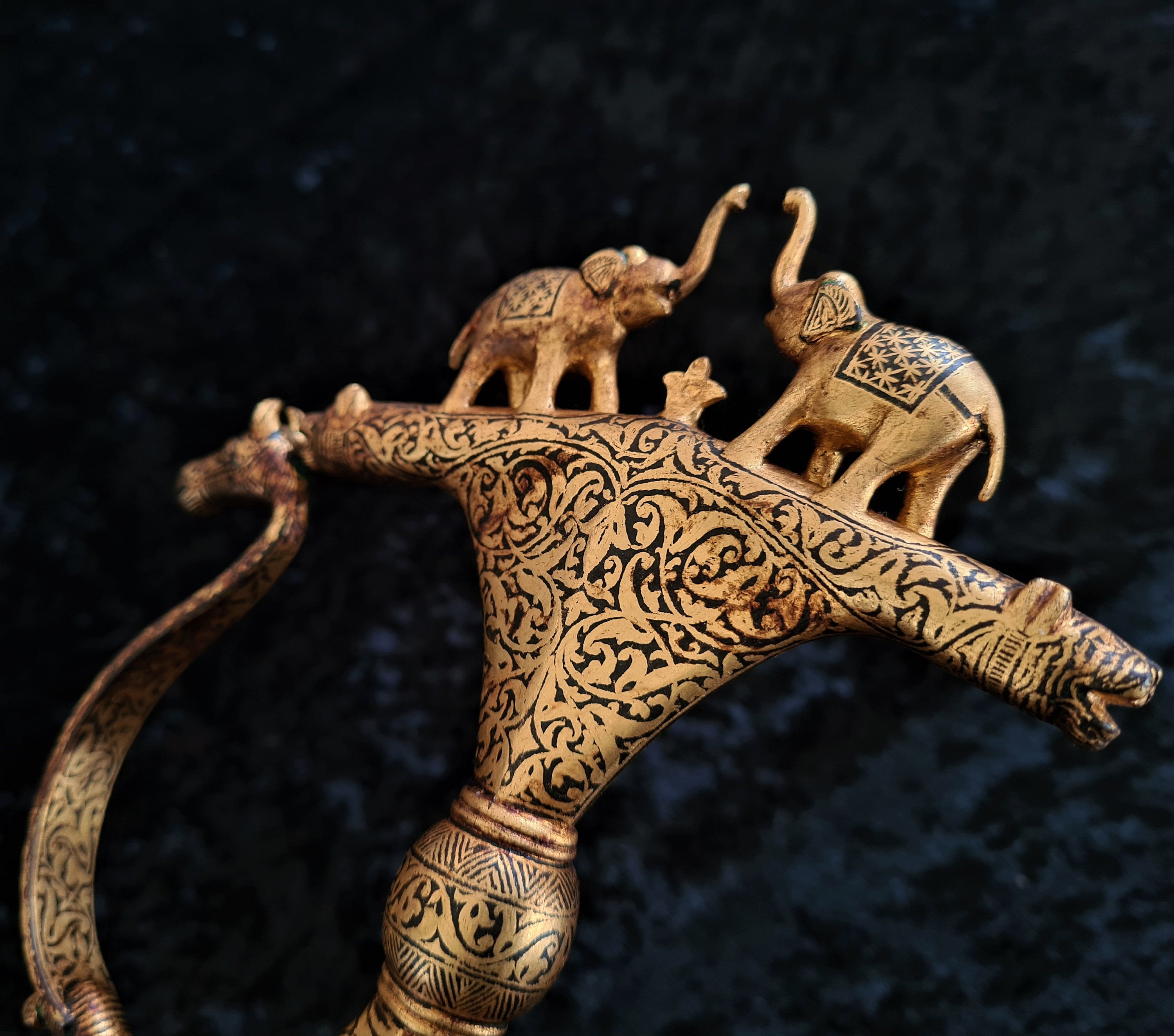 Vintage Mughal Period Dagger Khanjar With Gold Kotgari or | Etsy