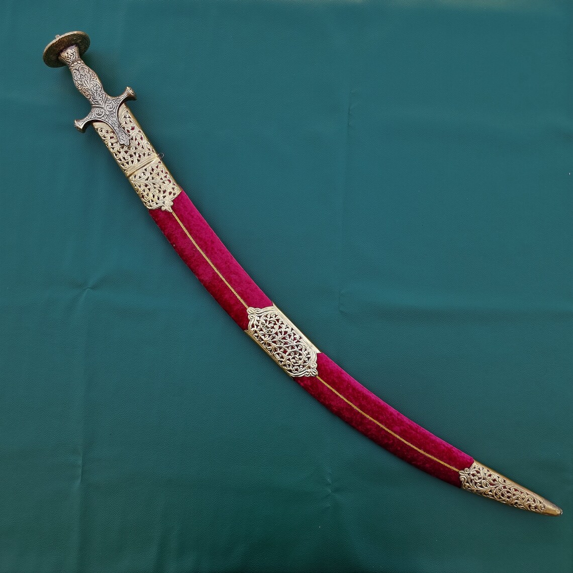 Traditional Indian Talwar/sword With Hand Engraved Brass Hilt - Etsy