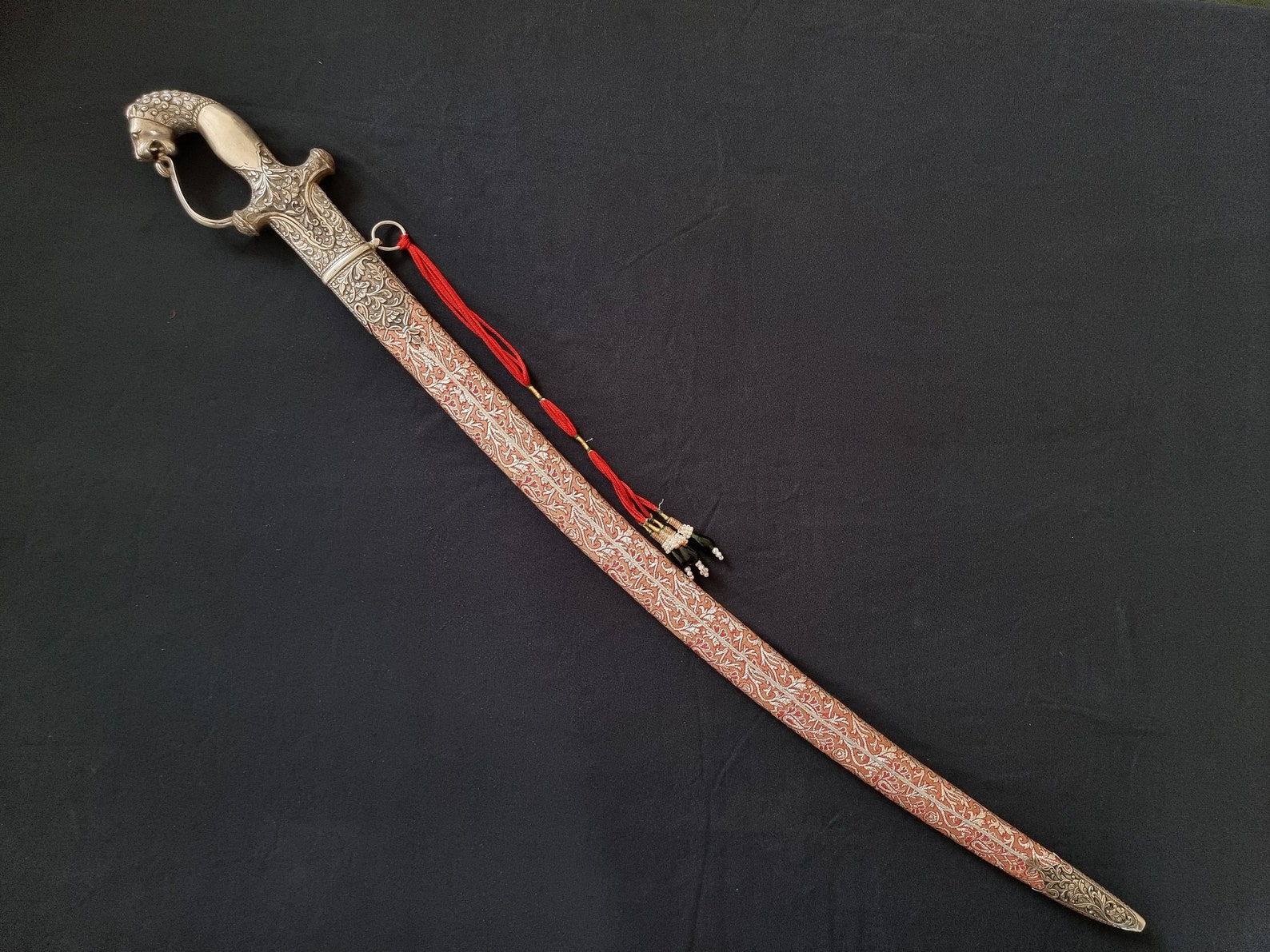 Vintage traditional indian sikh silver engraved talwar sword | Etsy