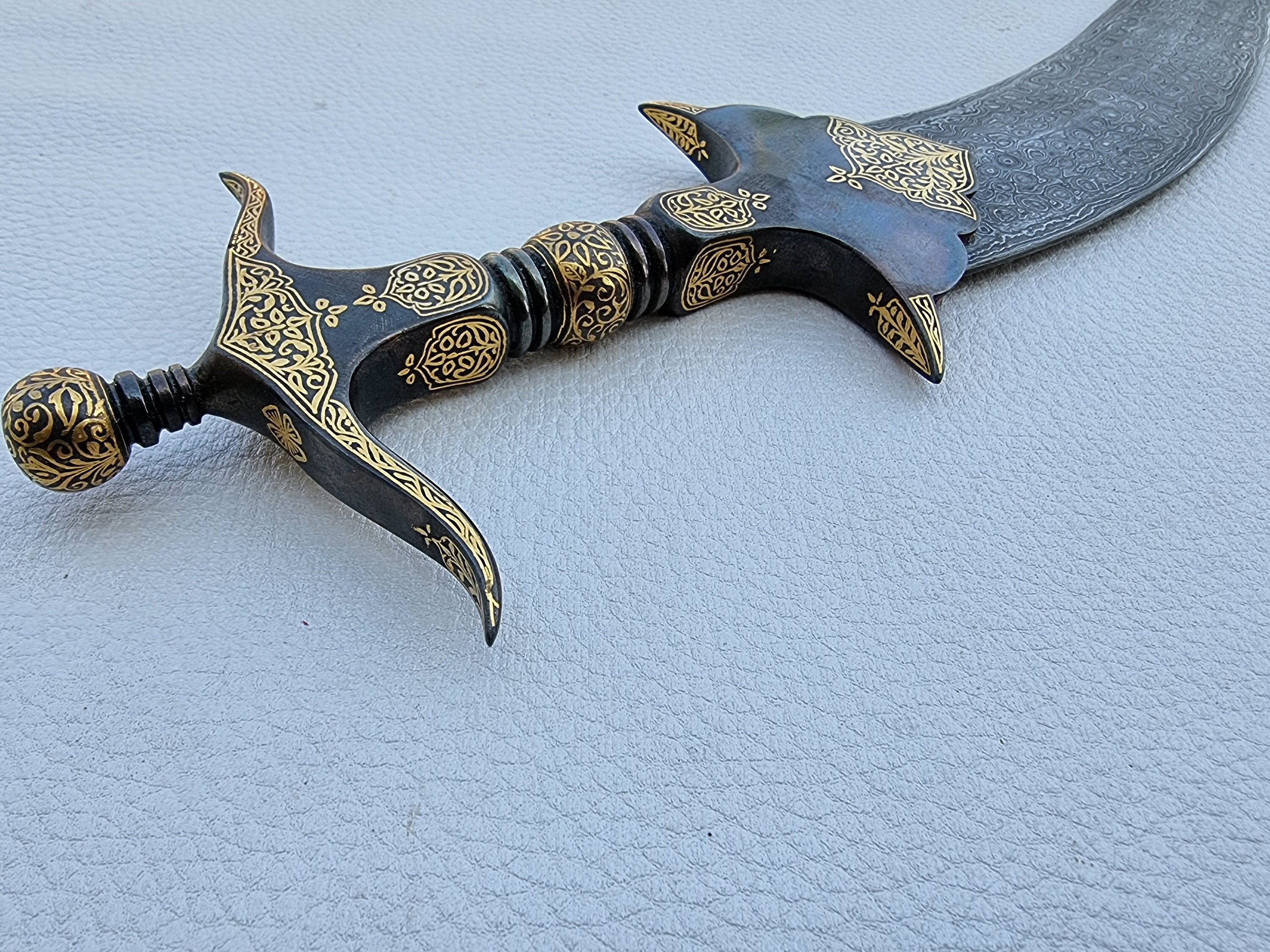 Vintage mughal chillanun daga bichua hecho de acero damasco y | Etsy