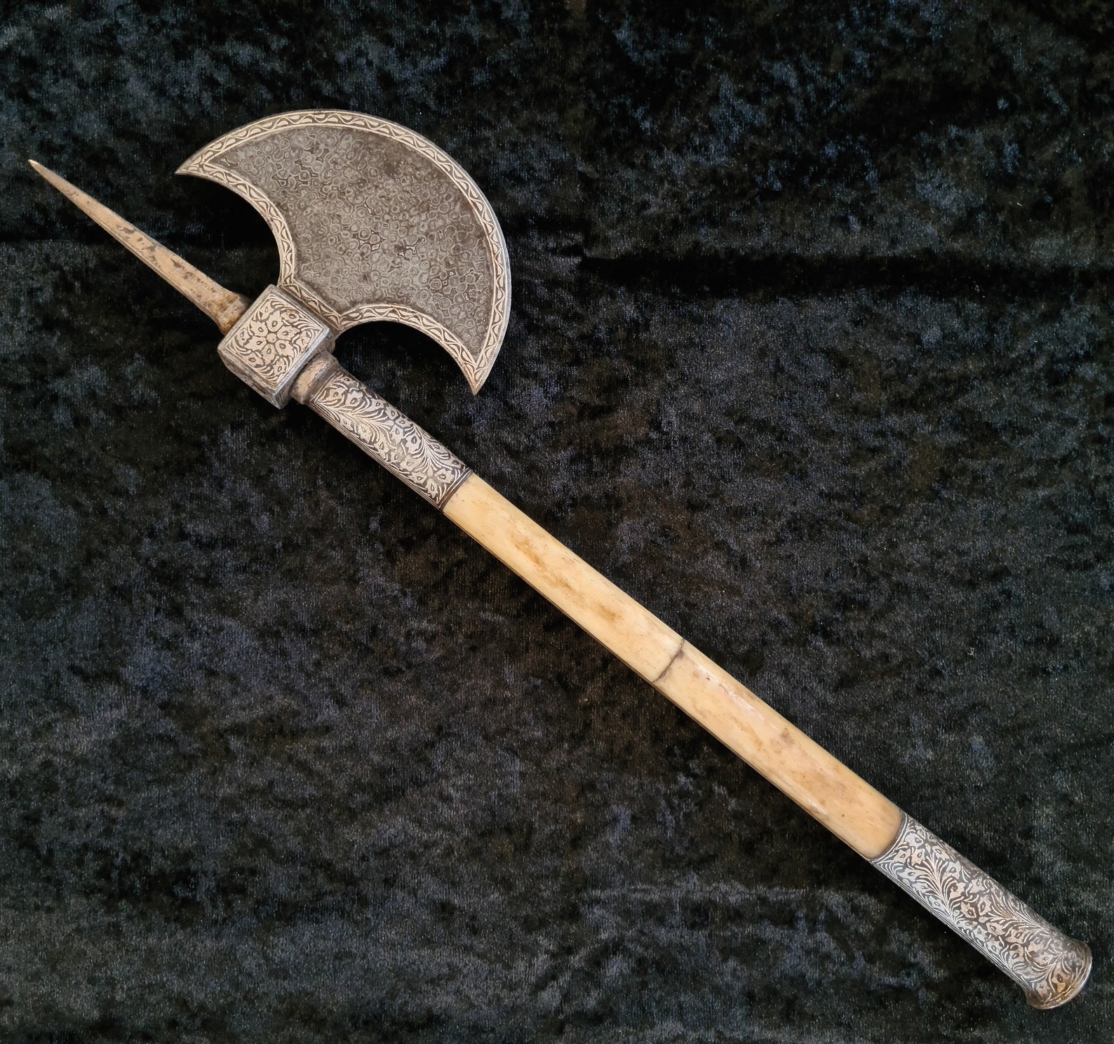 Vintage Indian, Mughal, Islamic, Rajput Silver Koftgari Damascus ...