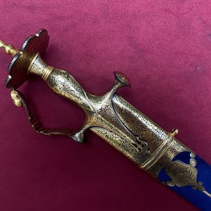 Ceremonial Sikh Rajput Maratha Indian Royal Sword Talwar With Gold ...