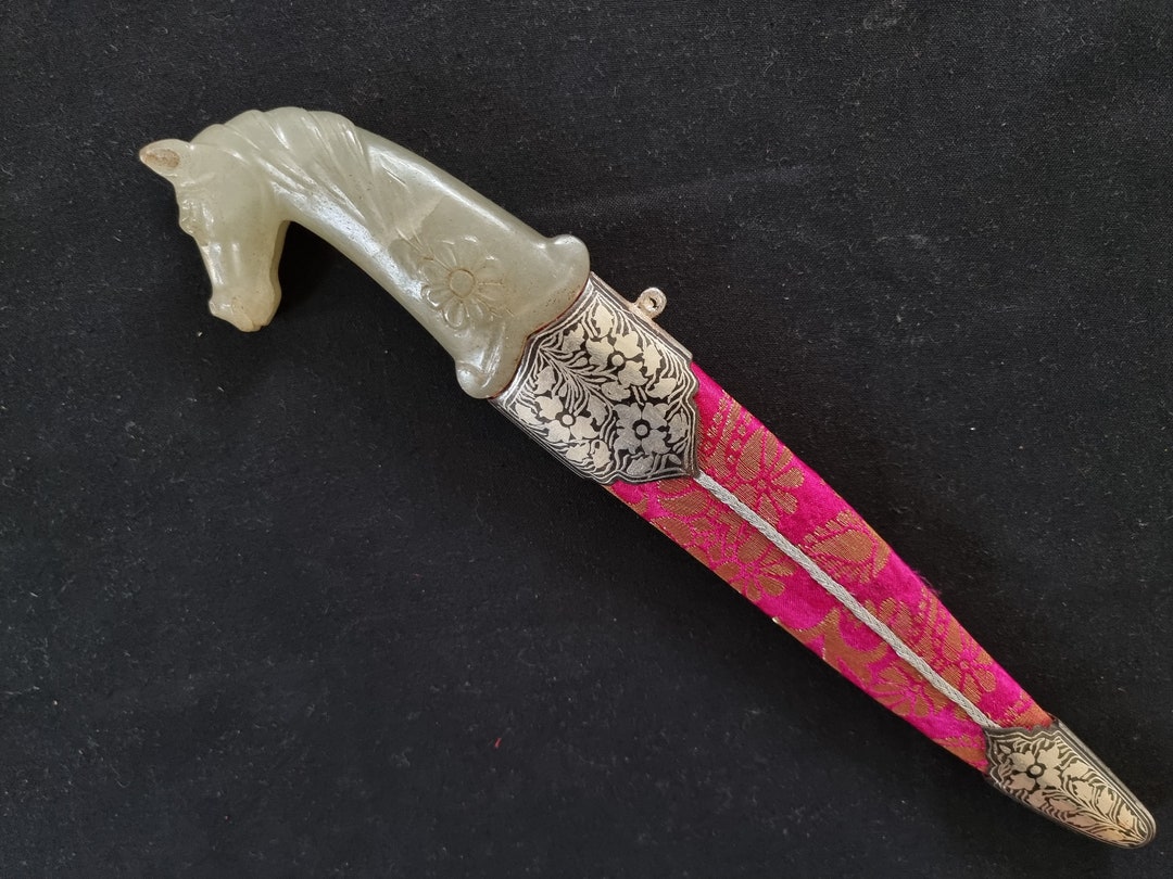 Vintage Antique Rajput Dagger With Jade Stone Hand Grip and - Etsy