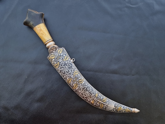 Vintage Islamic Turkish Indo Persian Dagger With Gold and - Etsy