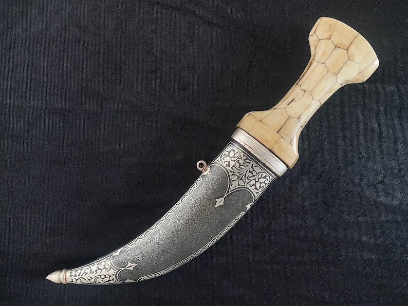 Vintage Indo-persian Indian Dagger Khanjar Knife With Silver - Etsy