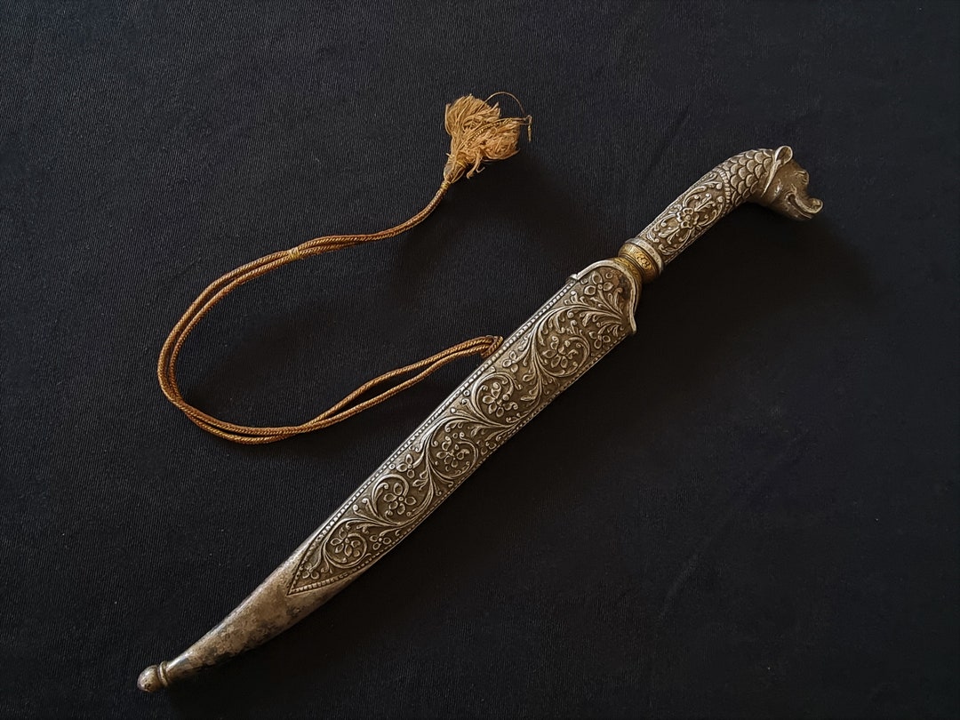 Rare Old Mughal Vintage Yali Dagger Made of Silver Hand - Etsy