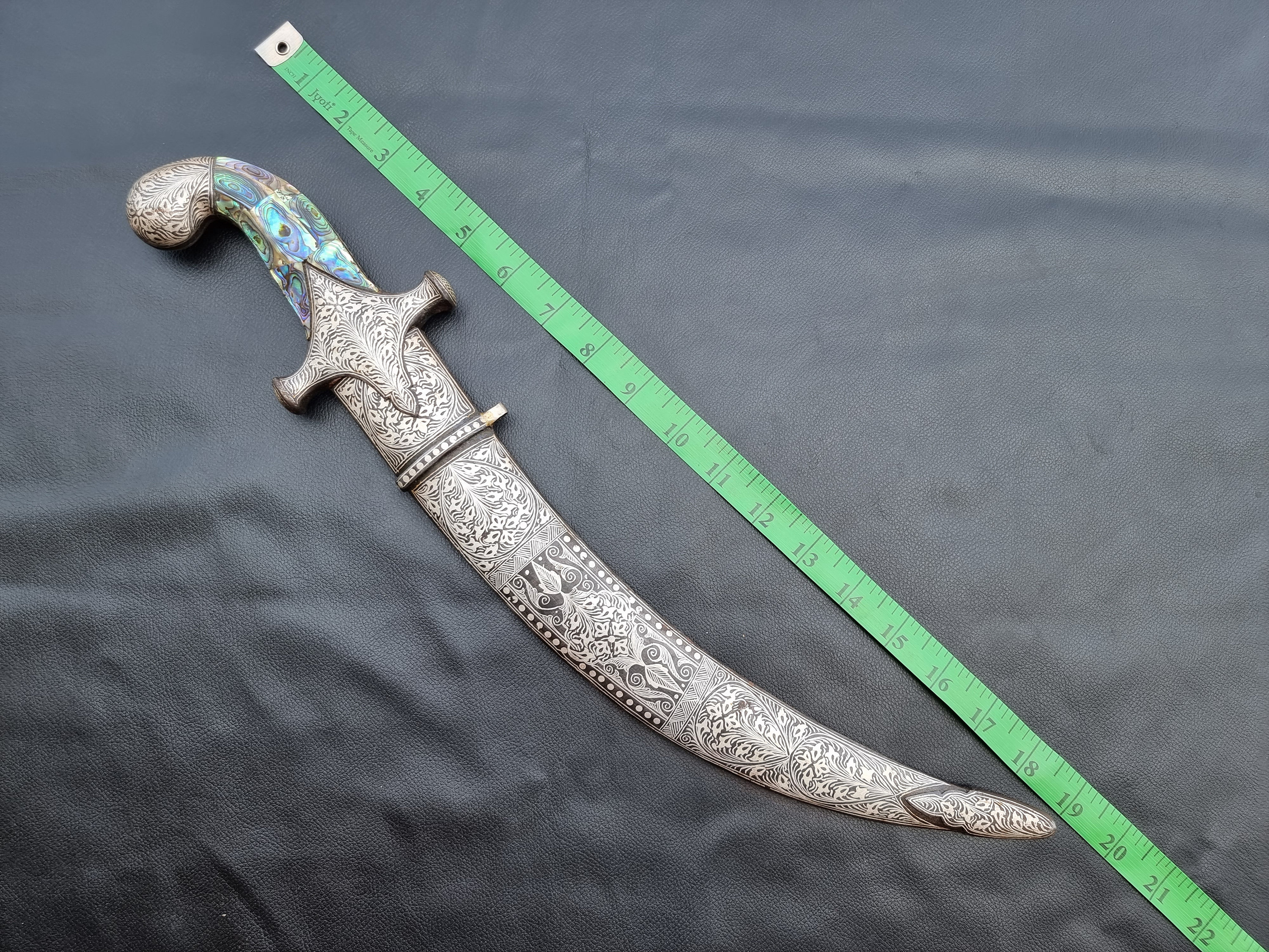 Vintage Indo Persian Parrot Hilt Silver Damascened Large | Etsy