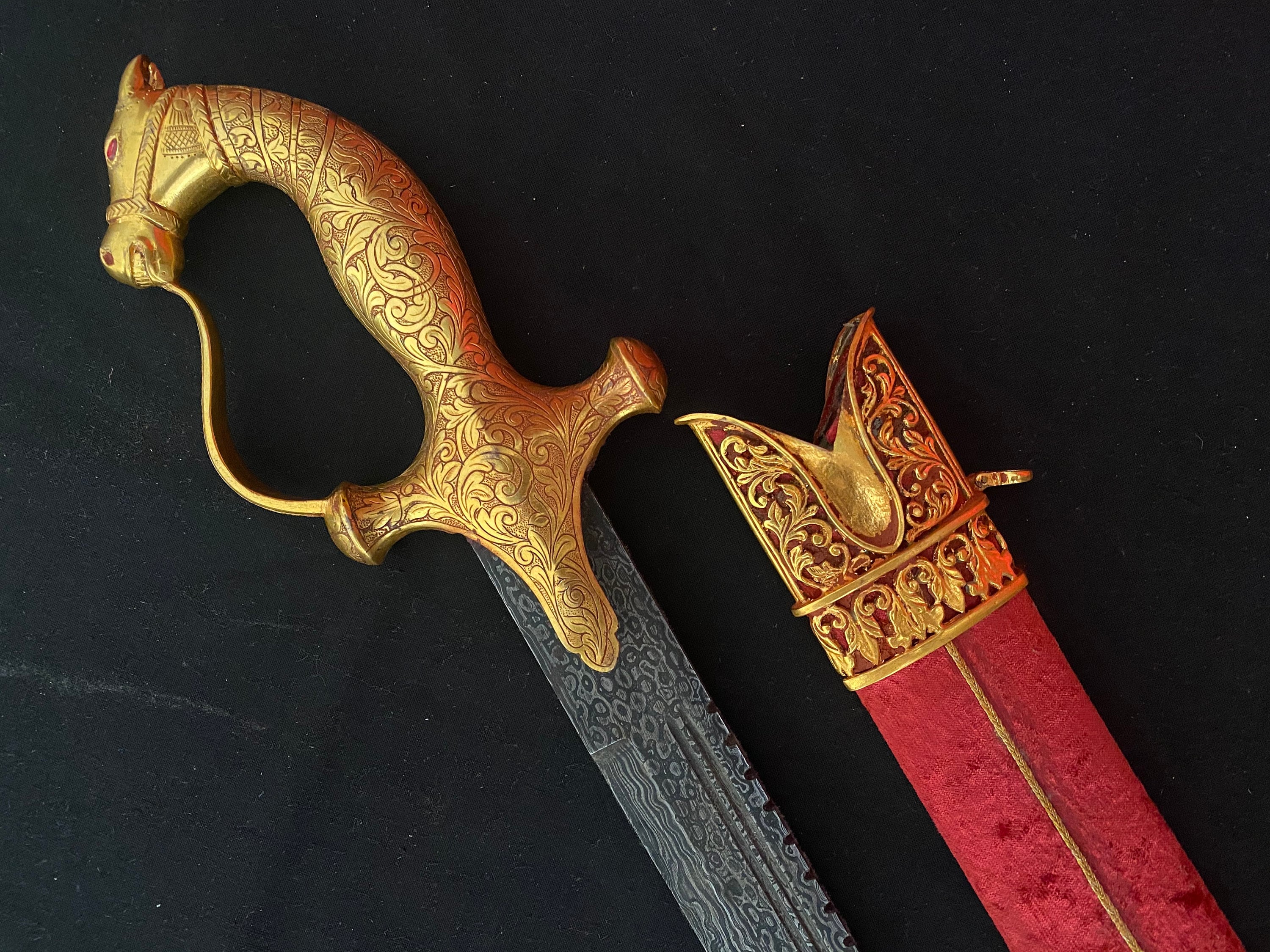 Traditional Indian Handicrafted Talwar Sword Kirpan With Gold Plated ...