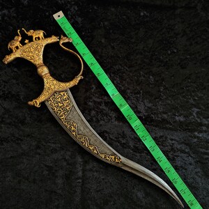 Vintage Mughal Period Dagger Khanjar With Gold Kotgari or Damascened ...