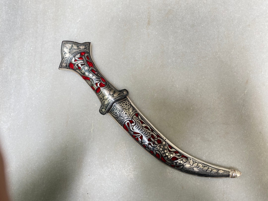 Vintage Oriental Sikh Rajput Maratha Hadmade Silver Koftgari Damascus ...