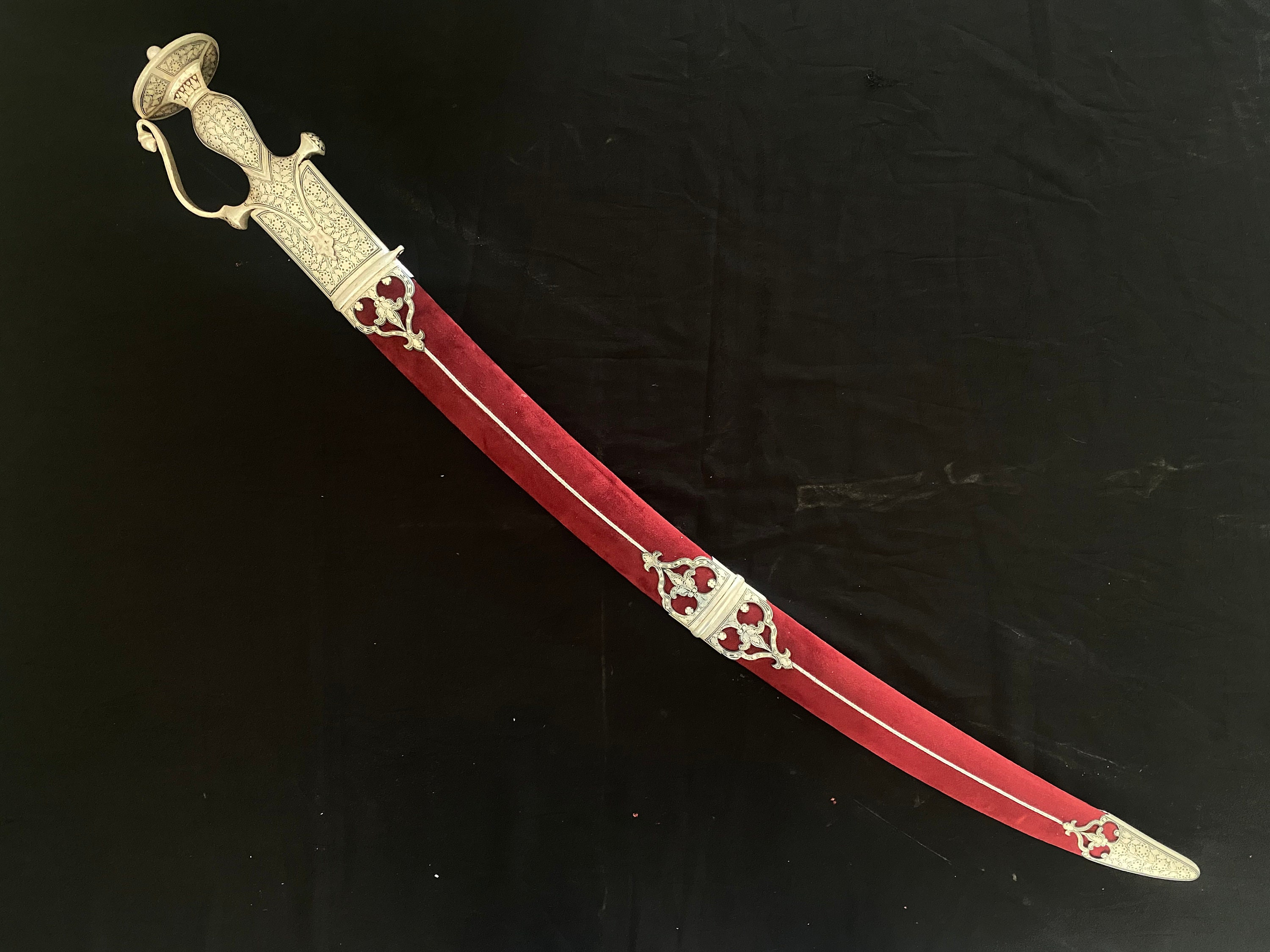 Vintage Indian Royal Sikh Rajput Shamshir Sword With Silver - Etsy