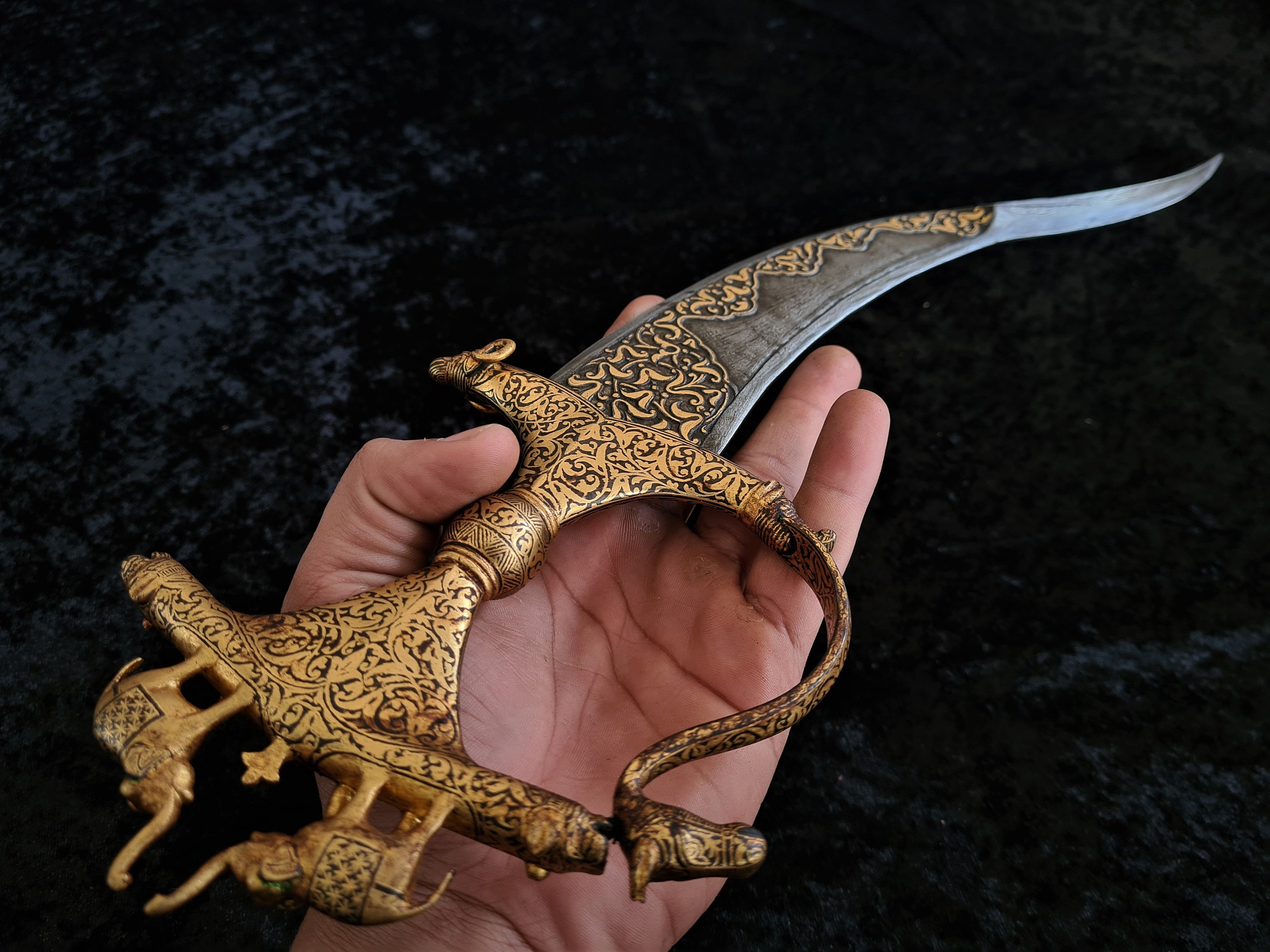 Vintage Mughal Period Dagger Khanjar With Gold Kotgari or | Etsy
