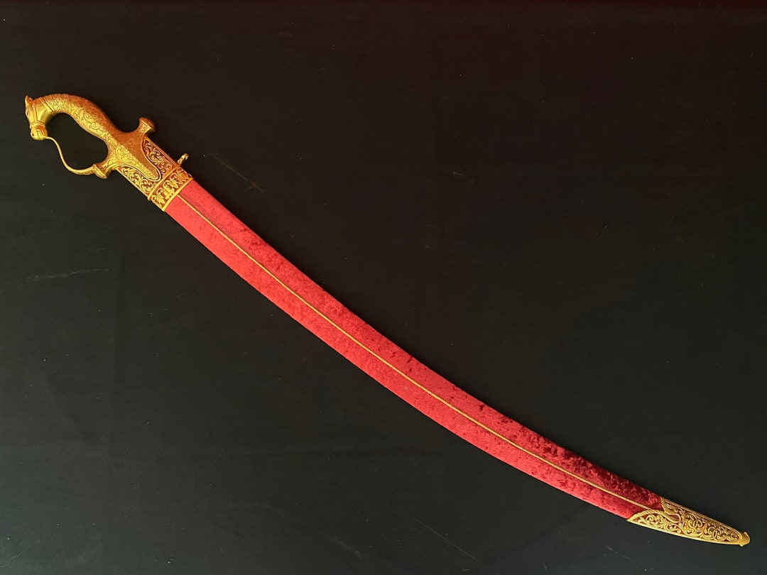 Traditional Indian Handicrafted Talwar Sword Kirpan With Gold Plated ...