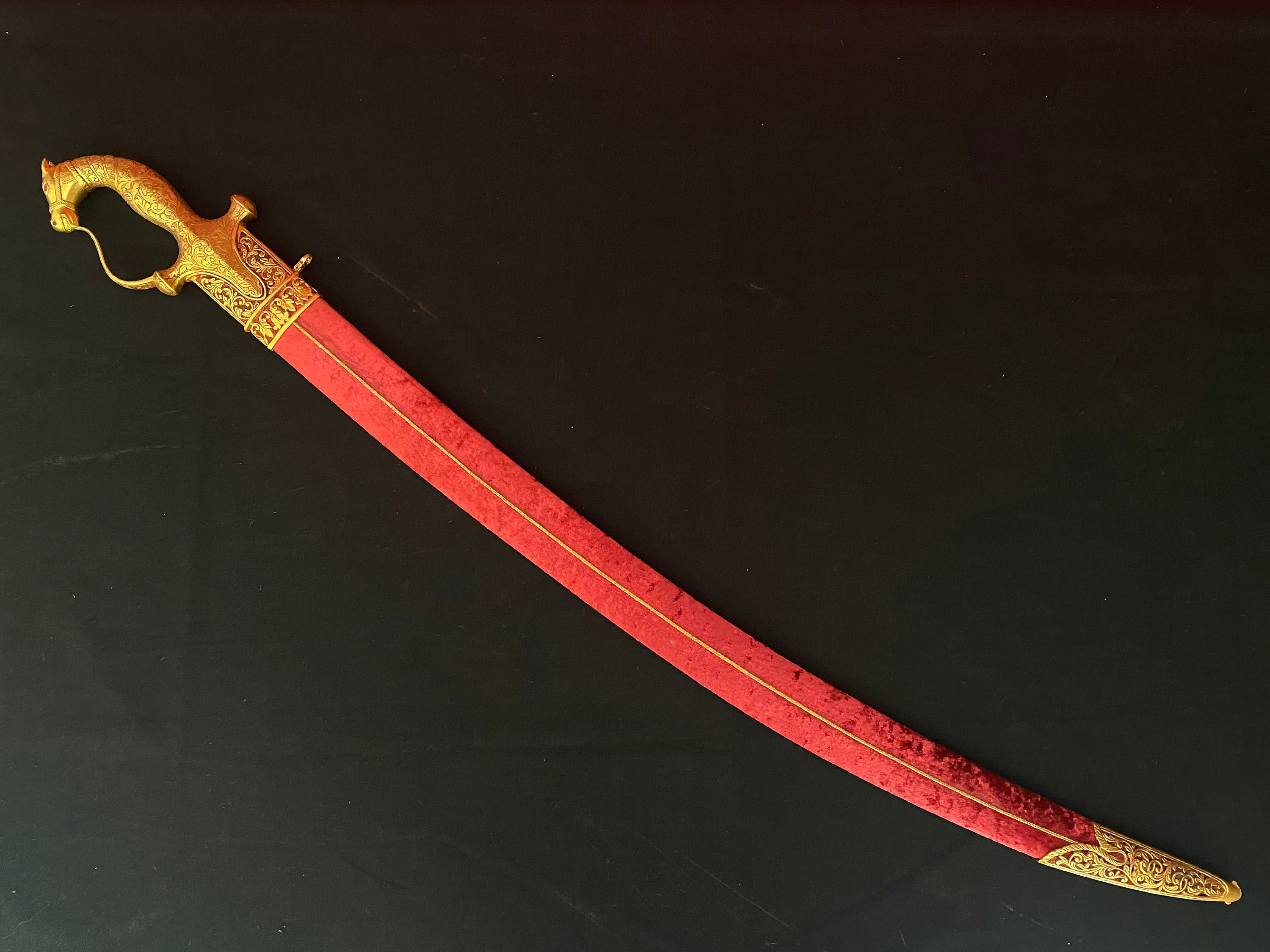 Traditional Indian Handicrafted Talwar Sword Kirpan With Gold Plated ...