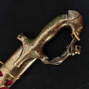 Vintage Indian Talwar Sword With an Original Elephant Tiger Hilt and ...