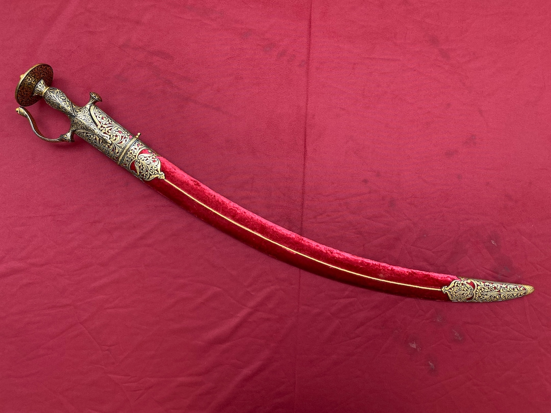 Traditional Indian Talwar/sword Kirpan With Pierced Hilt,locket and ...