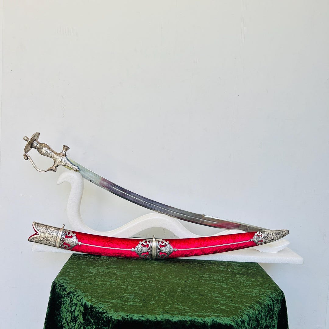 Indian Wedding Sword/talwar With Silver Koftgar on Disc Pommel or ...