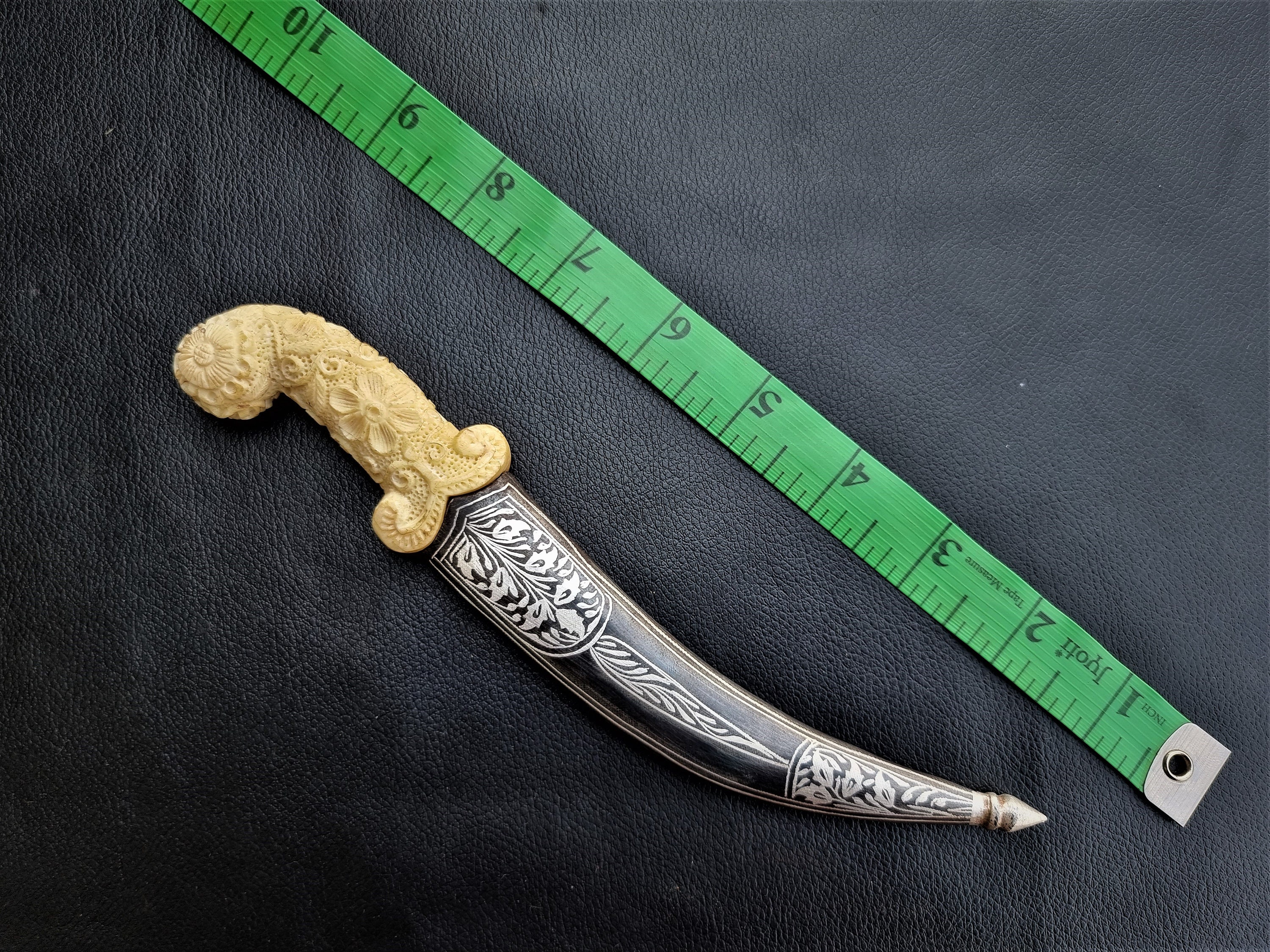 Vintage Old Indo Persian Mughal Flower Carved Bone Handle - Etsy