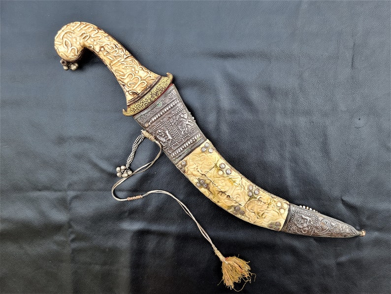 Vintage Old Indo Persian Mughal Islamic Carved Bone Handle - Etsy