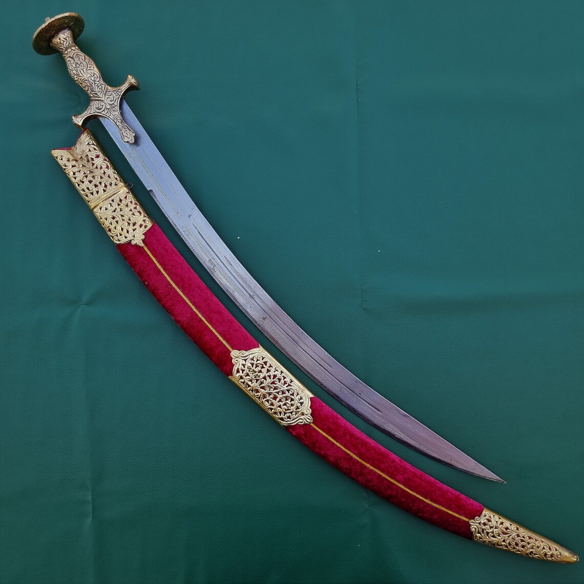 Traditional Indian Talwar/sword With Hand Engraved Brass Hilt - Etsy