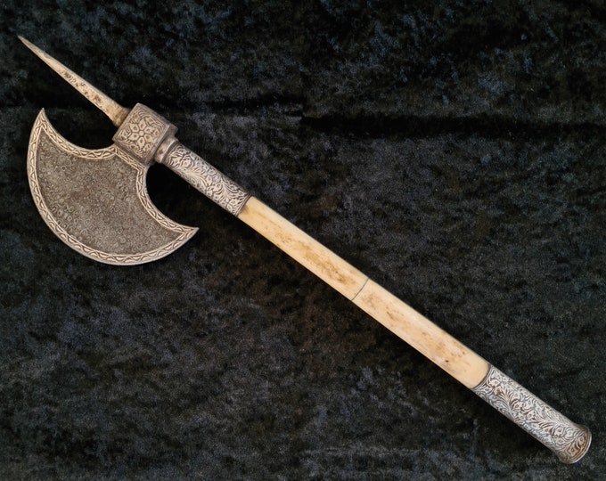 Vintage Indian, Mughal, Islamic, Rajput Silver Koftgari Damascus ...