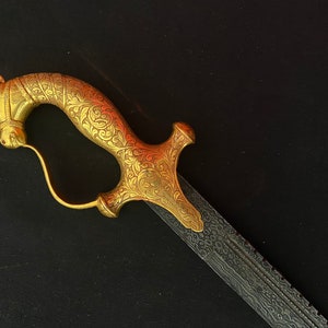 Traditional Indian Handicrafted Talwar Sword Kirpan With Gold Plated ...