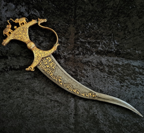 Vintage Mughal Period Dagger Khanjar With Gold Kotgari or | Etsy