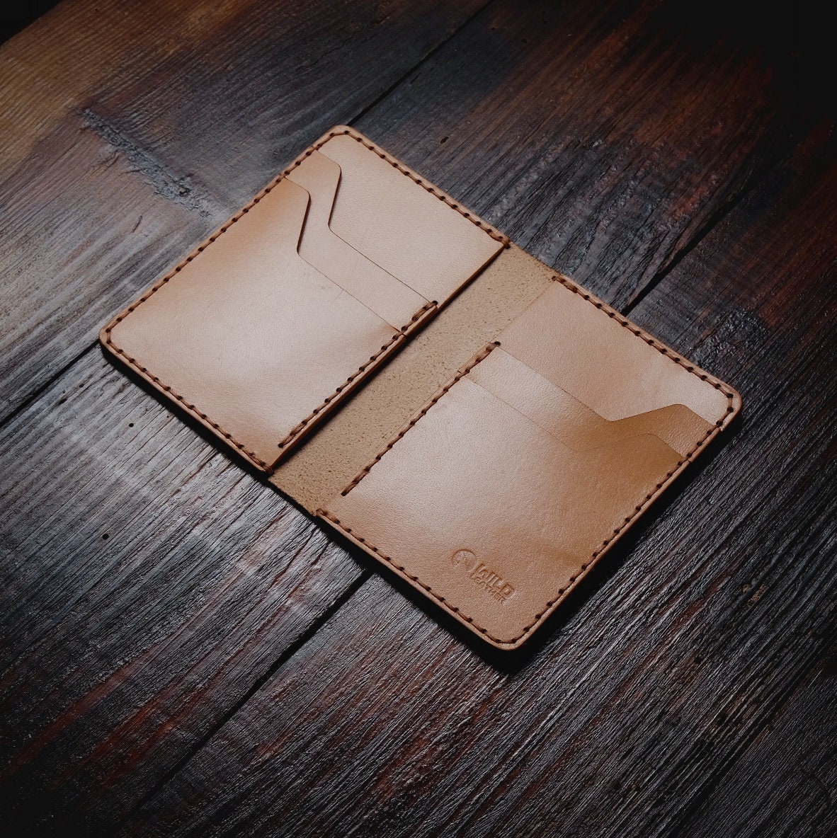 Natural Leather Wallet Made With an Italian Vacchetta - Etsy