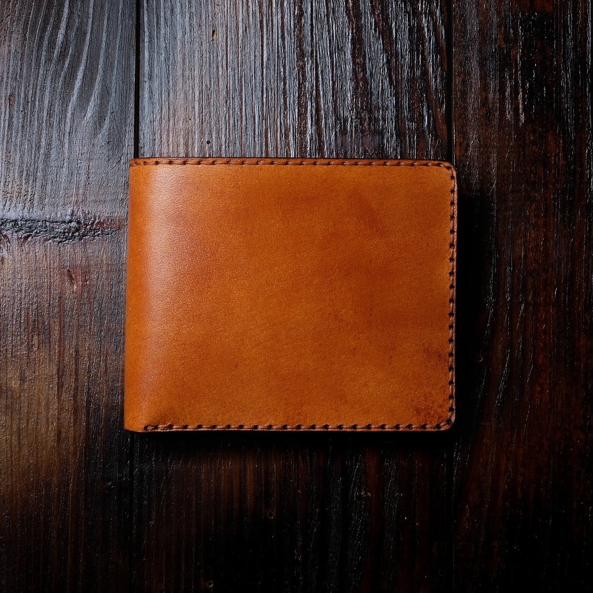 Classic Horizontal Bifold Leather Wallet Made From a High | Etsy