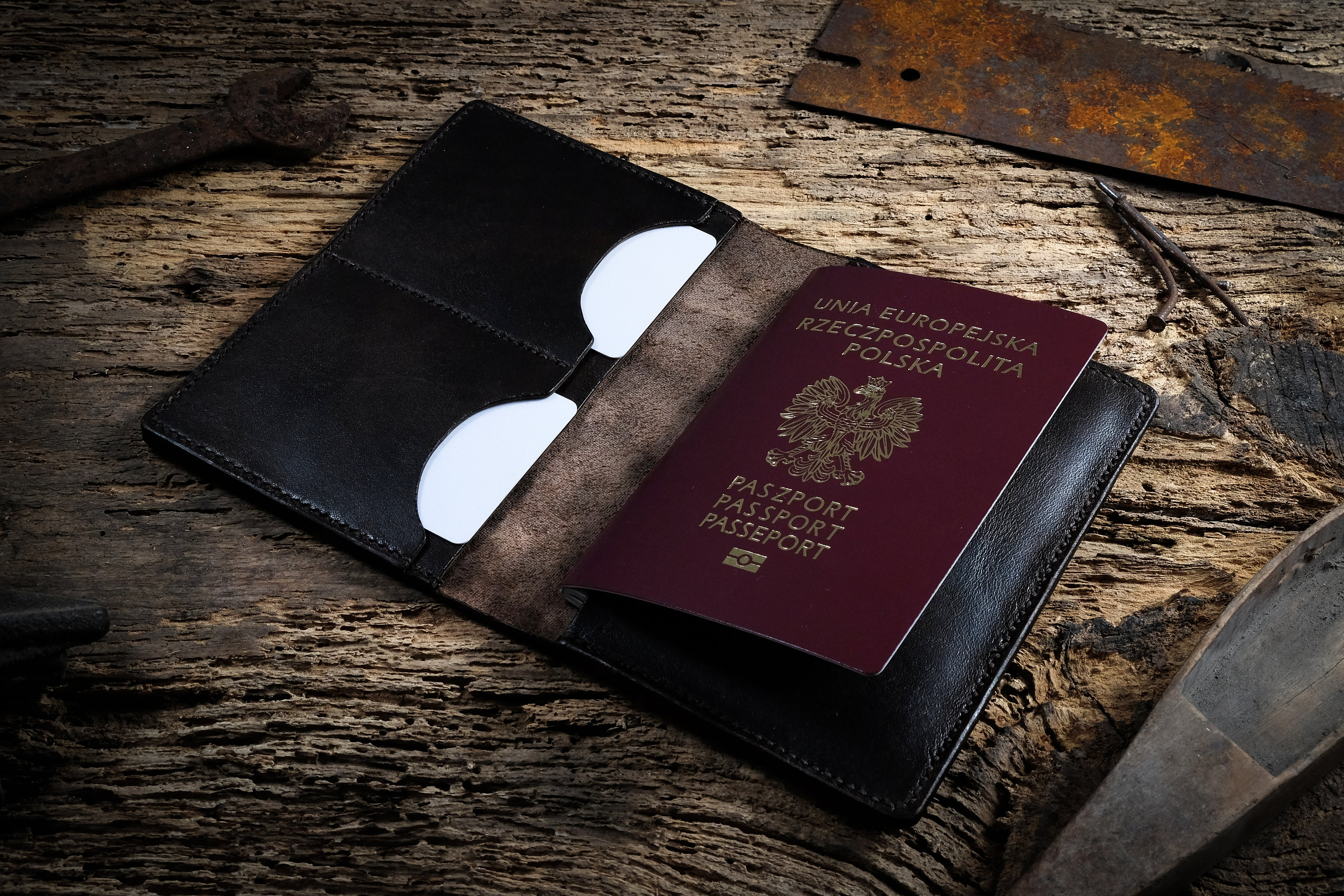 Passport Wallet, Mens Wallet, Passport Cover, Large Leather Wallet ...