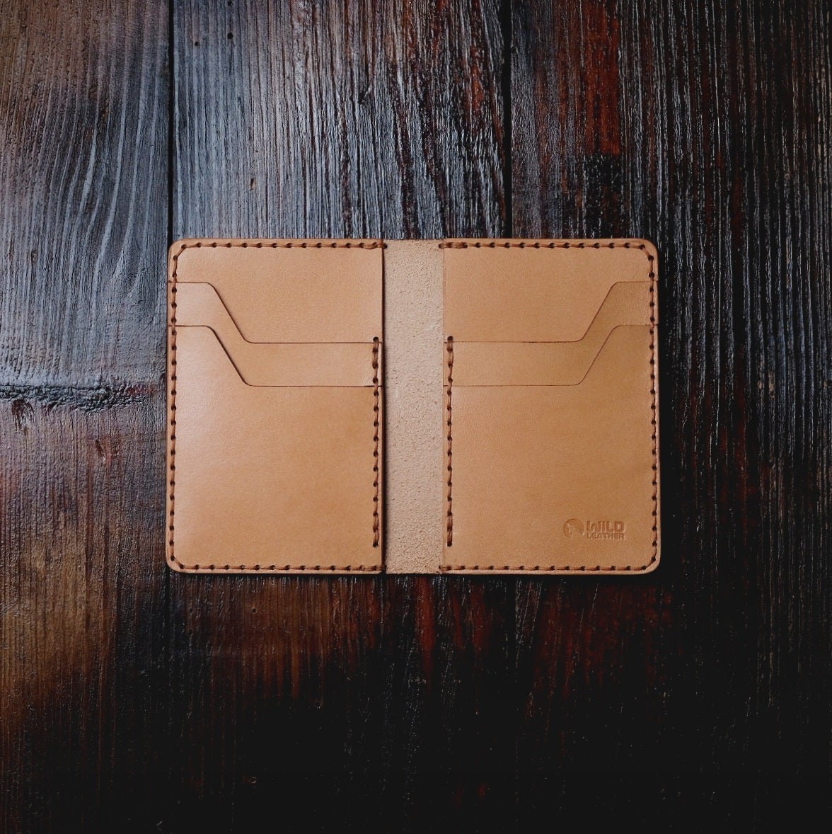 Natural Leather Wallet Made With an Italian Vacchetta - Etsy