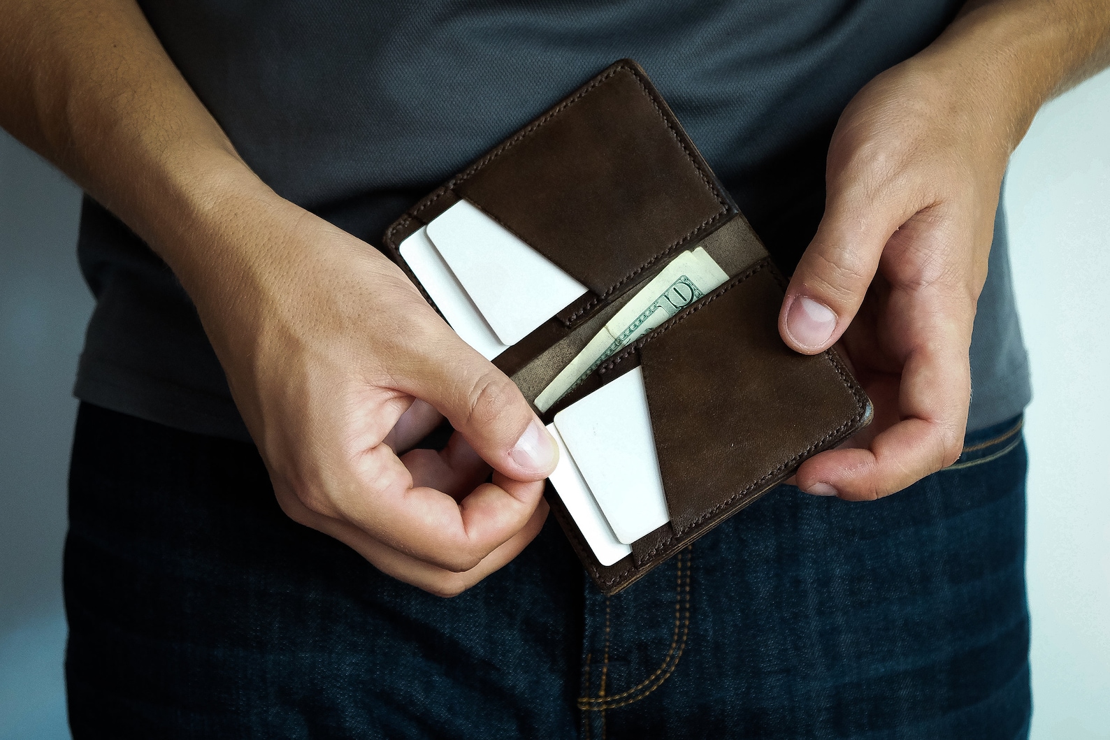 Cash Wallet Leather Slim Wallet Minimalist Wallet Mens - Etsy