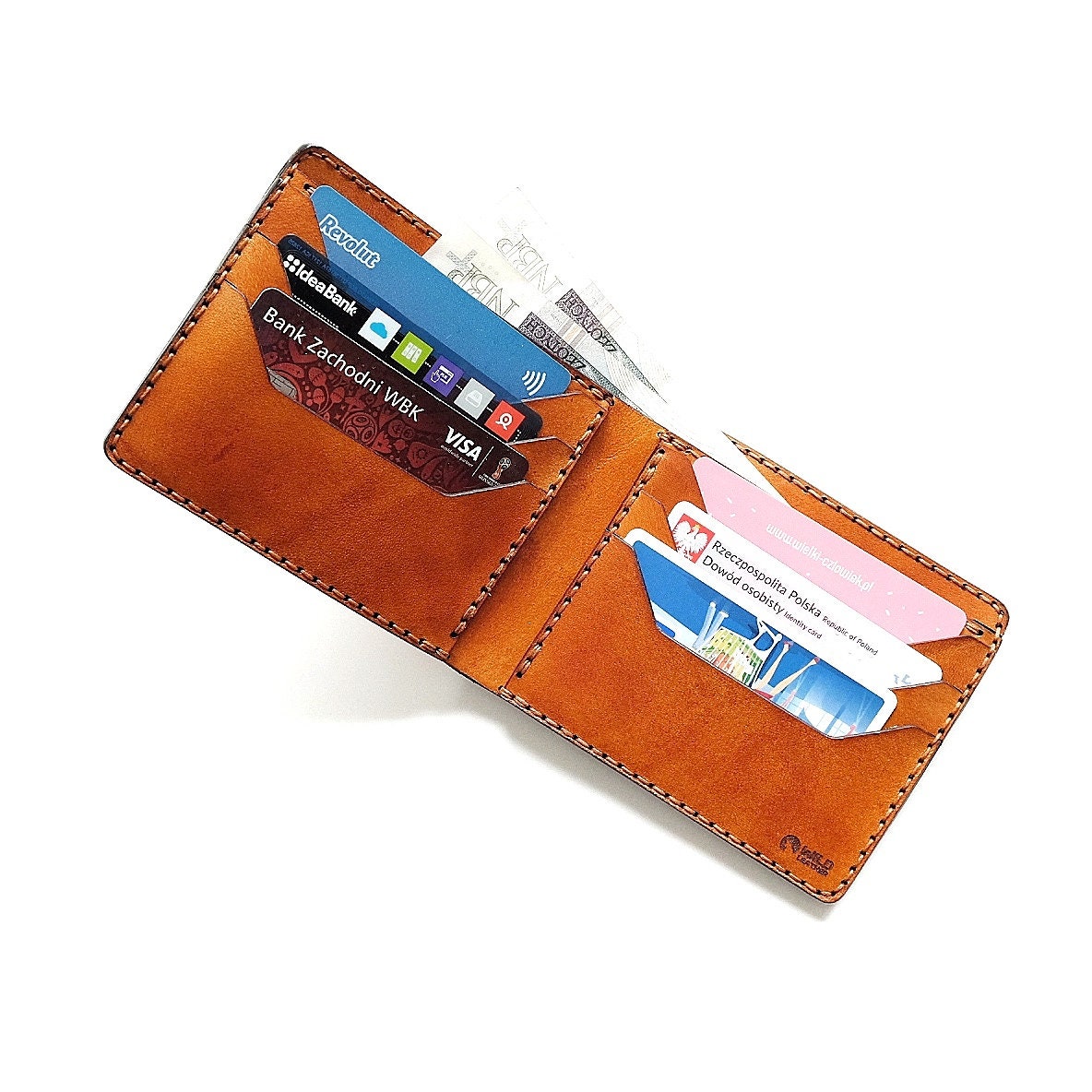 Classic Horizontal Bifold Leather Wallet Made From a High | Etsy