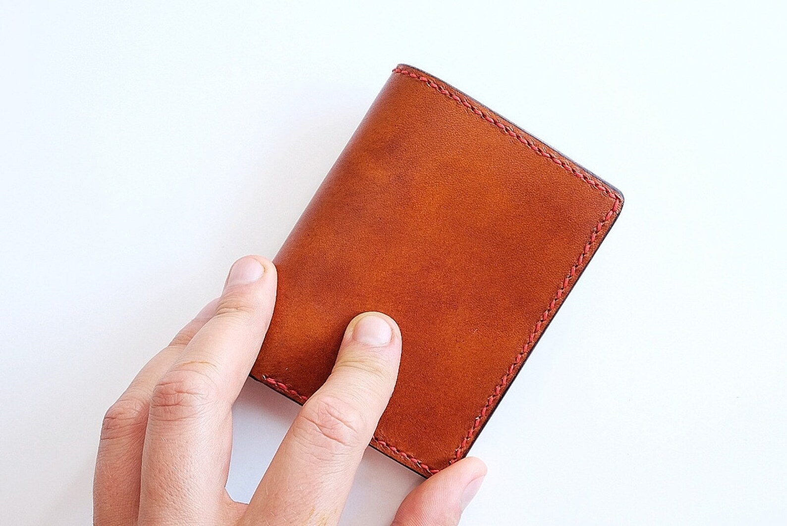 Brown Leather Wallet Leather Slim Wallet Minimalist Wallet - Etsy