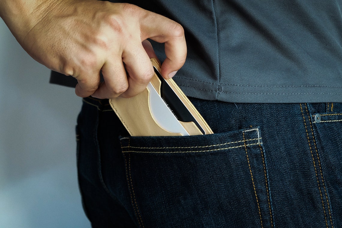 Minimalist Wallet Small Leather Wallet for Men Slim Wallets - Etsy