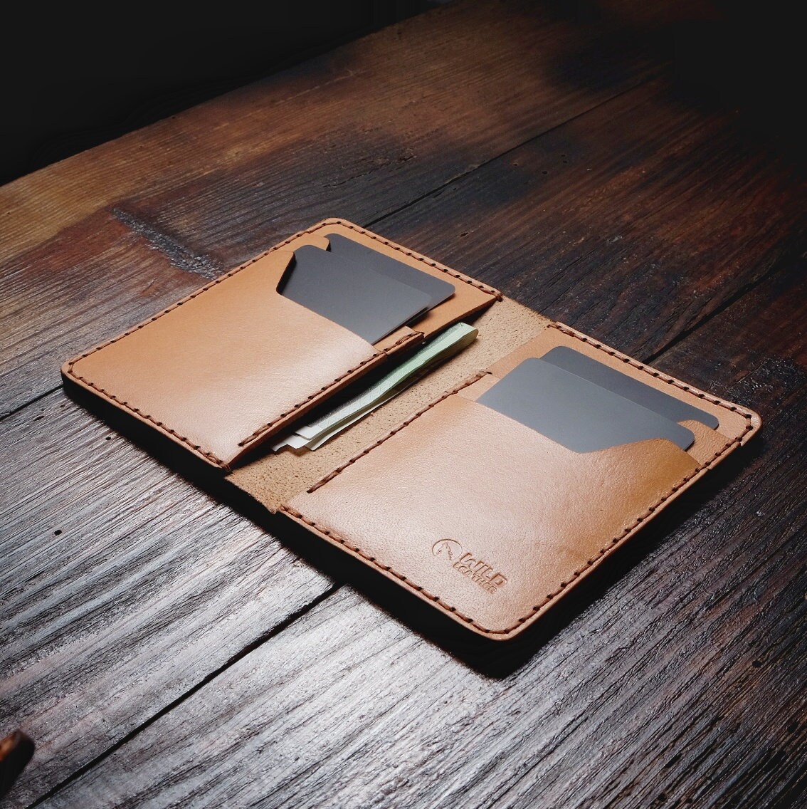 Natural Leather Wallet, Made With an Italian Vacchetta Leather ...