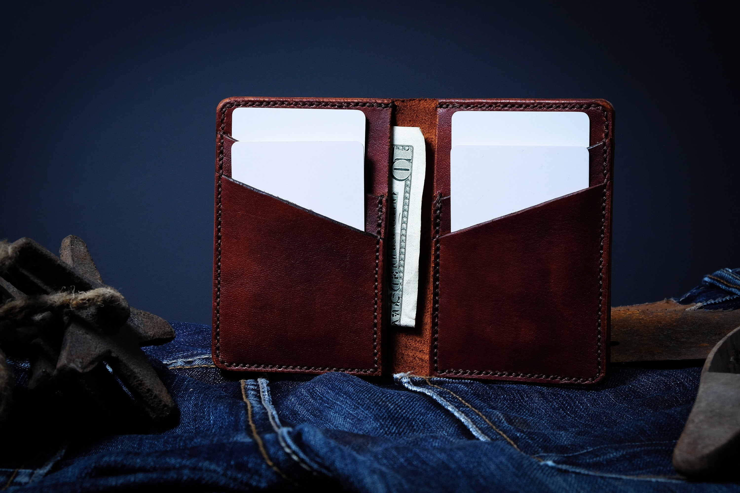 Vertical Bifold Wallet, Slim Wallet, 6 Pocket Wallet, Minimalist Wallet ...