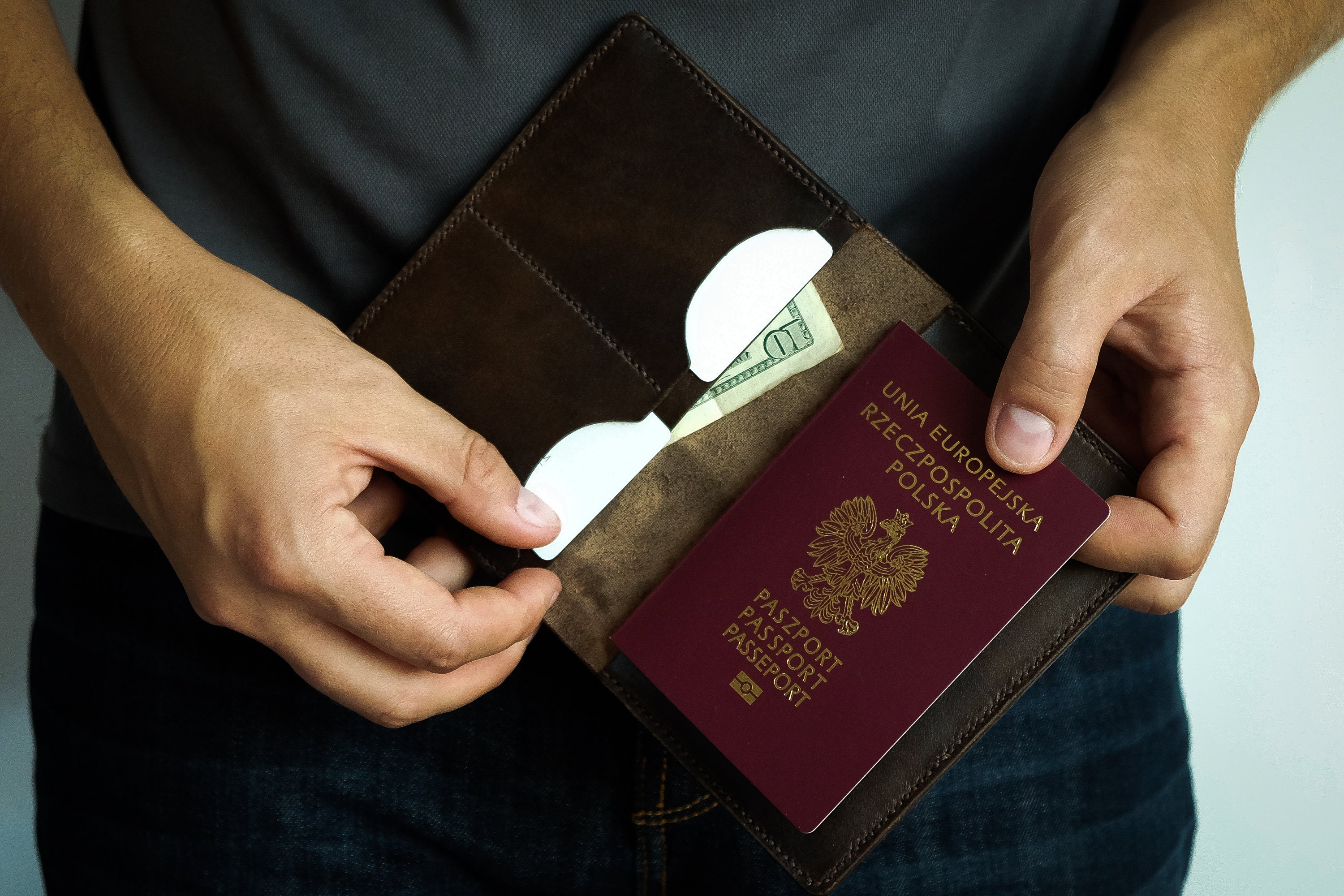 Passport Wallet, Mens Wallet, Passport Cover, Large Leather Wallet ...