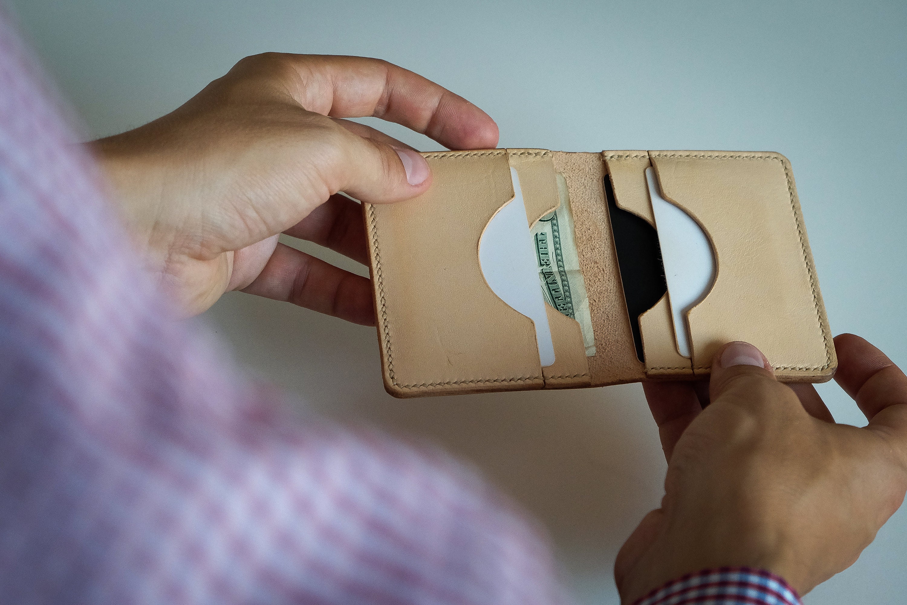 Small Leather Wallet Bifold Wallet Slim Wallet 5 Pocket | Etsy