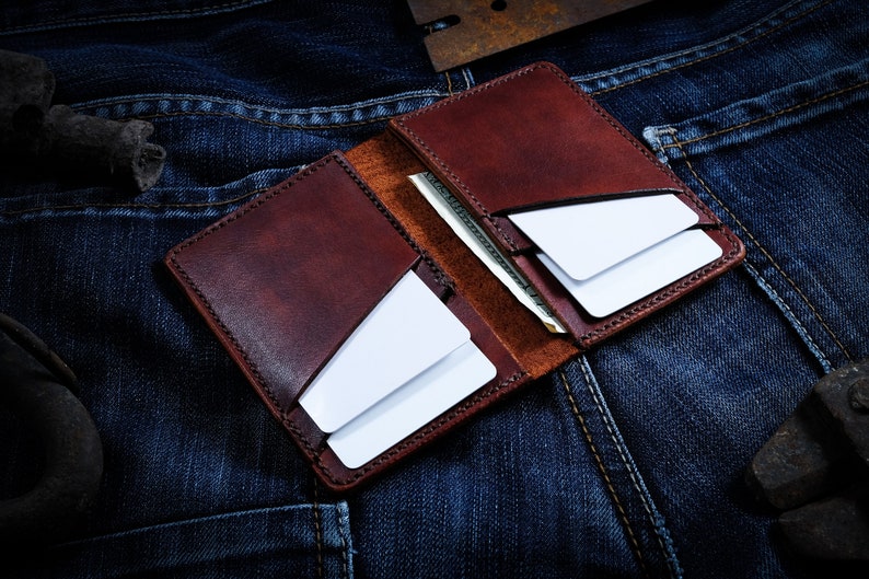 Vertical Bifold Wallet, Slim Wallet, 6 Pocket Wallet, Minimalist Wallet ...
