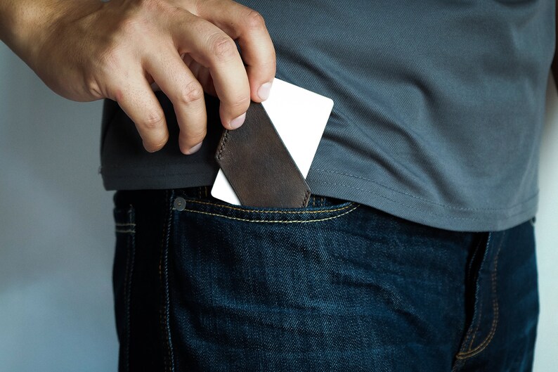 Thin Wallets for Men Slimt Leather Wallet Small Leather - Etsy