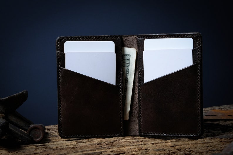 Valentines Day Gift Leather Slim Wallet Minimalist Wallet - Etsy