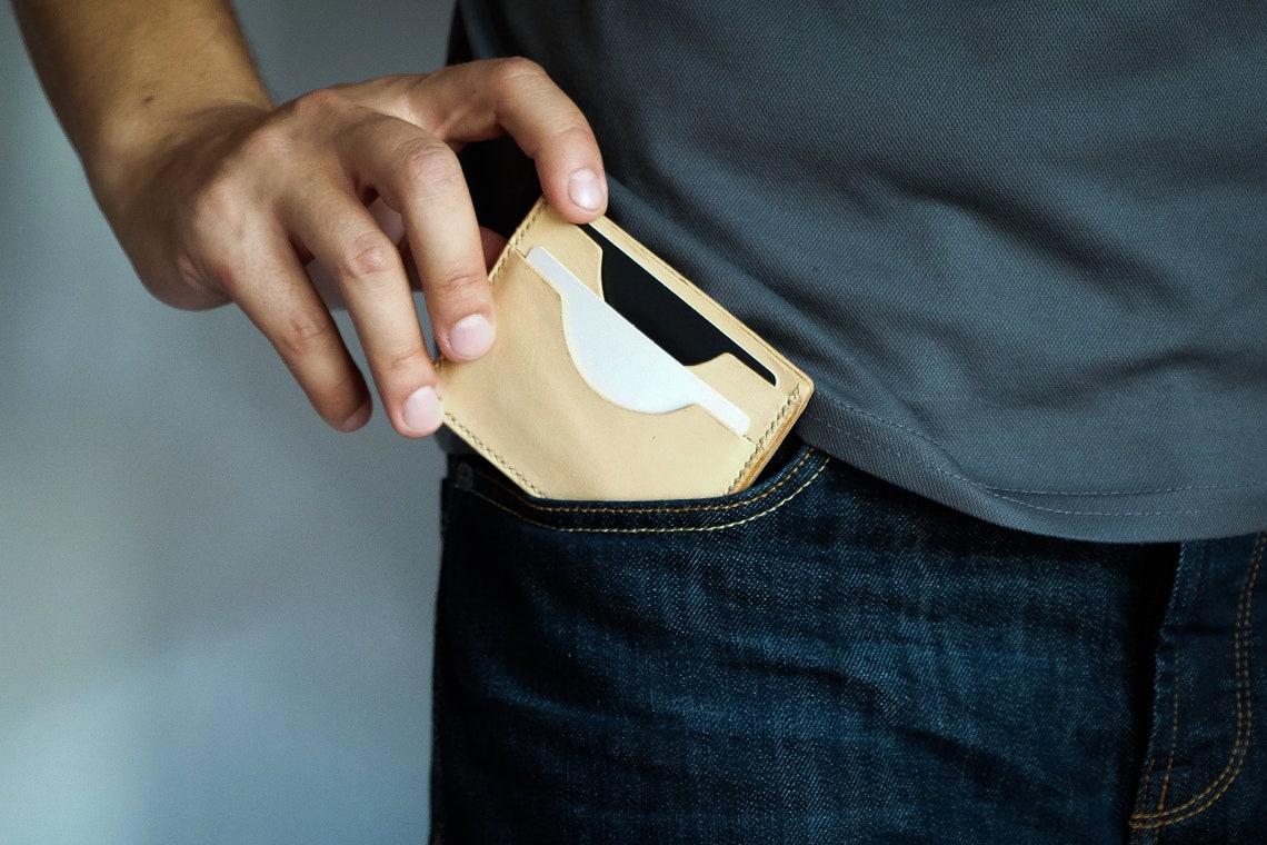 Minimalist Wallet Small Leather Wallet for Men Slim Wallets - Etsy