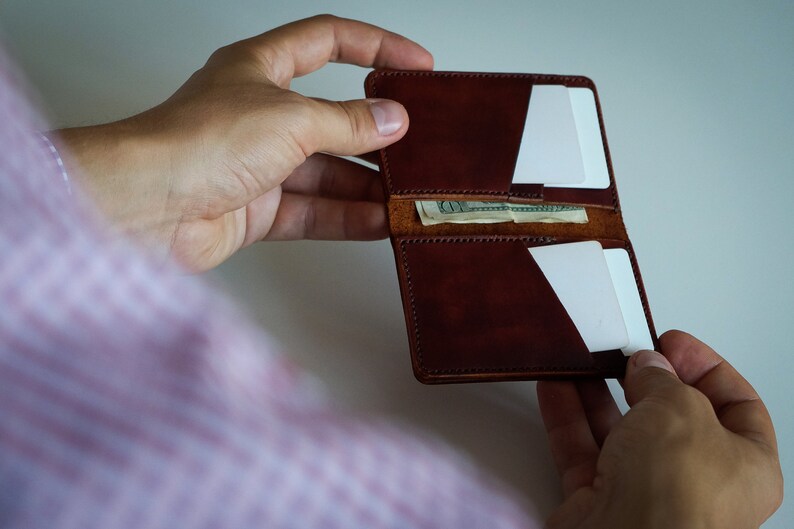 Vertical Bifold Wallet, Slim Wallet, 6 Pocket Wallet, Minimalist Wallet ...