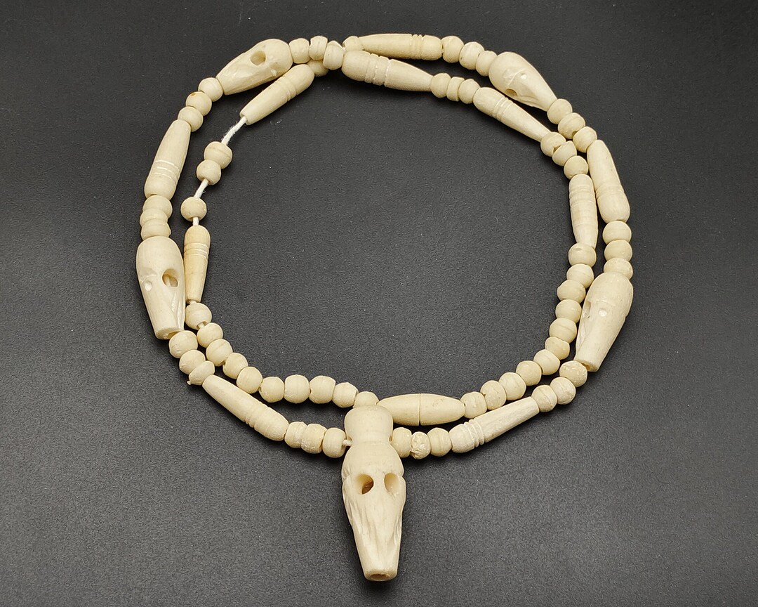 Rare Nagaland Bovine Cow Bone Ethnic Tribal Design Nepal Beads Strand # ...