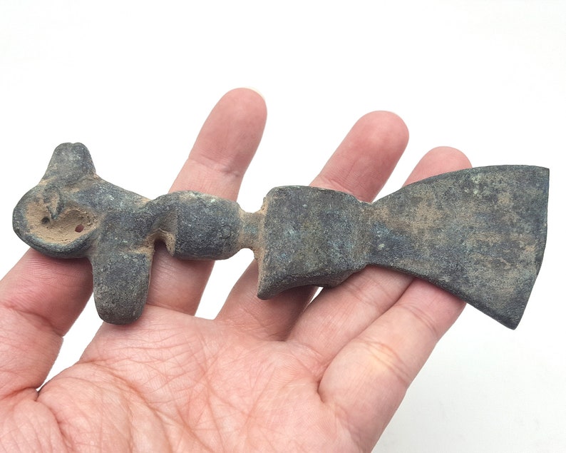 Old Antique Rare Bronze Roman Greek Luristan Socketed Axe Head Tool ...