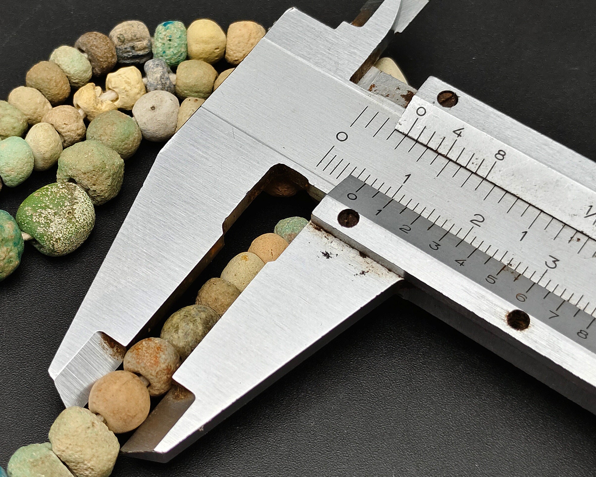 Very OLD Ancient Blue Faience Egyptian Glass Stone Melon Beads Necklace ...