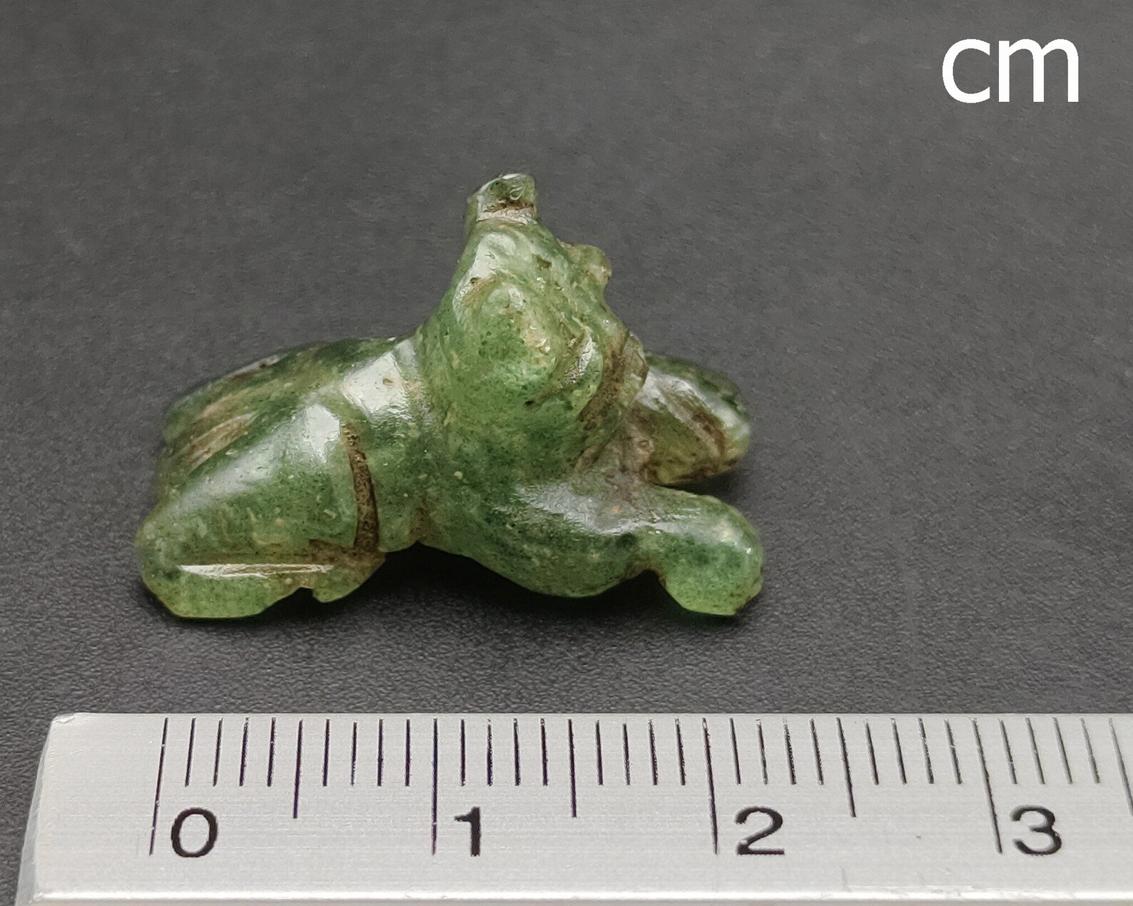 Ancient Egyptian Natural Jade SPHINX TIGER Hand Carved Bead Handmade # ...